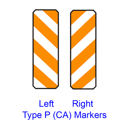 Left Right Type P (CA) Markers - California Barricade